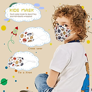 SOOQOO KF94 Mask,60 Pack Disposable Printed Face Mask,Individually Wrapped (Kid)