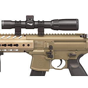 SIG SAUER MCX .177 Caliber 88Gr CO2-Powered 30rd Semi-Auto Pellet Air Rifle with 1-4x24 Scope, Flat Dark Earth (CO2 Not Included)