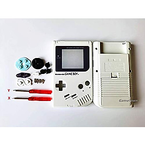 Gametown Full Housing Shell Cover Case Pack with Screwdriver for Nintendo Gameboy Classic/Original GB DMG-01 Repair Part-White
