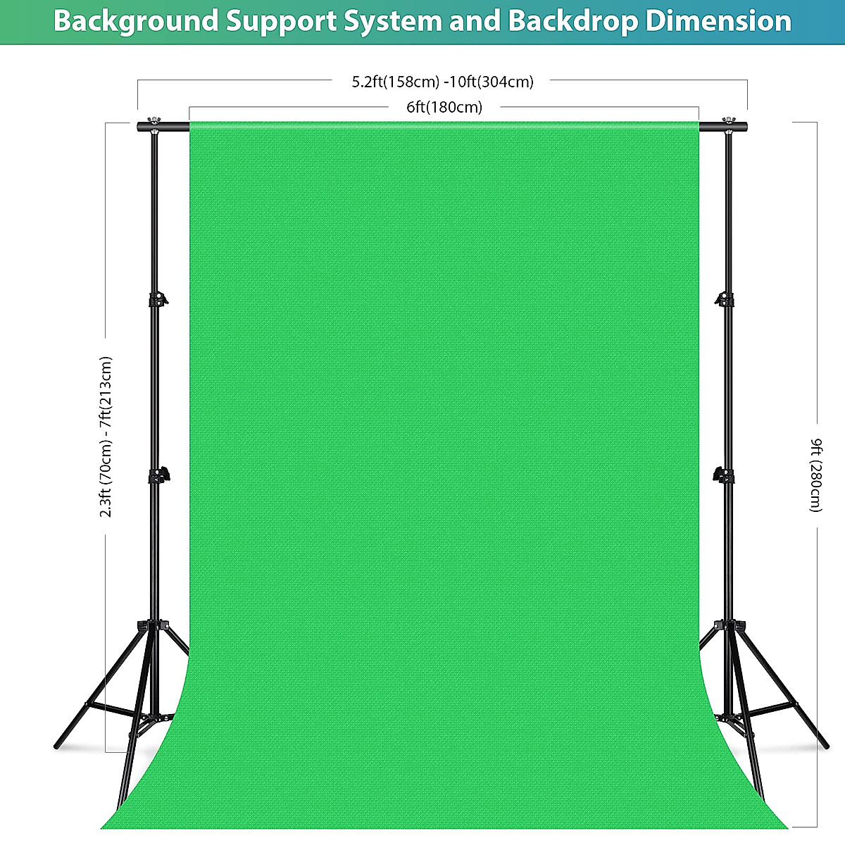 HPUSN 8.5 x 10 ft Background Support System, Photo Video Studio Light Kit 5400K Umbrellas Softbox Continuous Lighting Kit for Photo Studio Product, Portrait and Video Shoot Photography