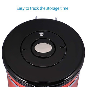 Coffee Canister Red, Stainless Steel Airtight Coffee Container, Ground Coffee Bean Storage with Date Tracker, Vacuum Sealed Espresso Airtight Container, Coffee Jar, Sugar Container