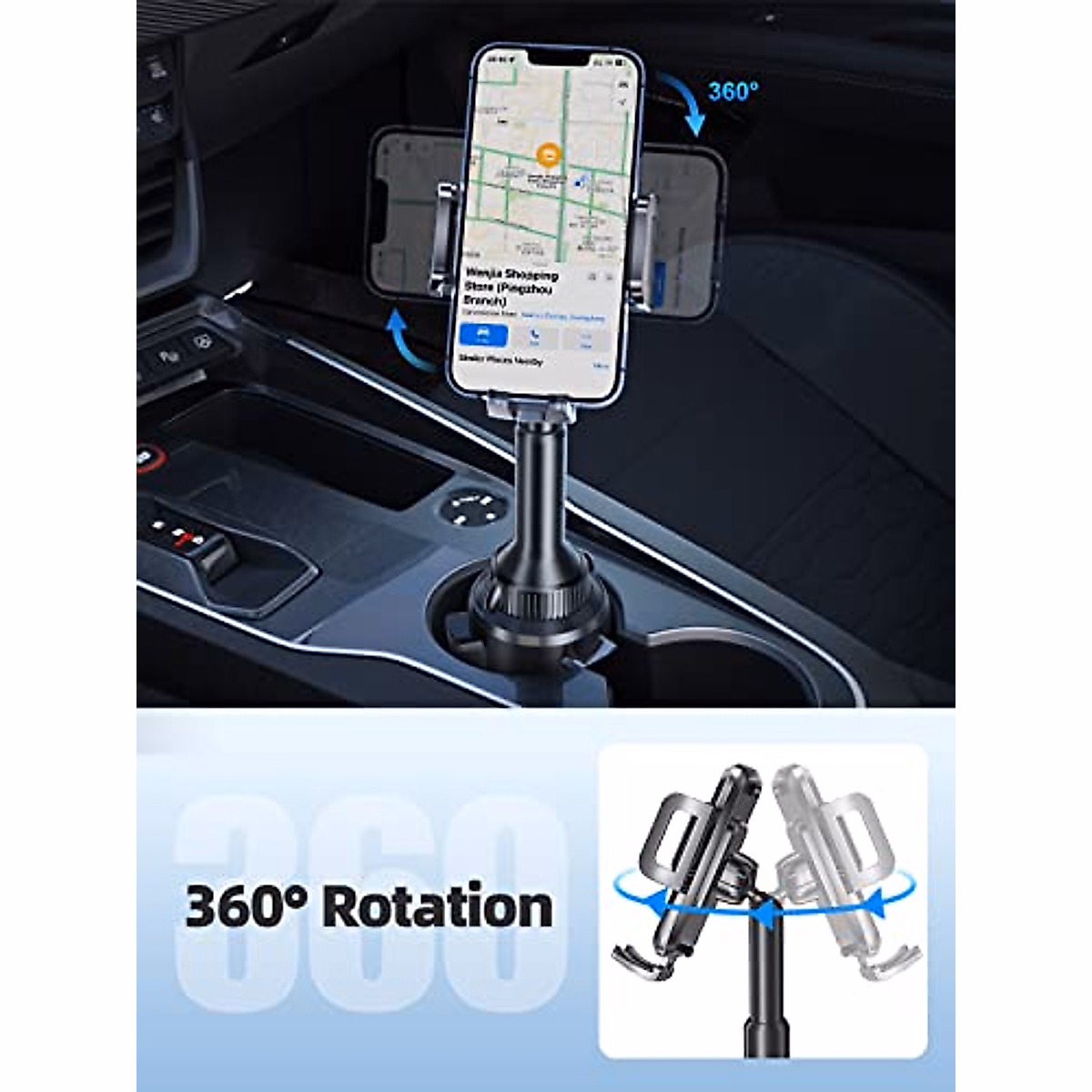 Cup Holder Phone Mount TOPGO Cup Holder Phone Holder for Car with Telescopic Adjustable Neck [Big Phone Friendly & Super Stable] Automobile Smart Phone Cradle for iPhone 14 Pro Max Samsung S23 Ultra