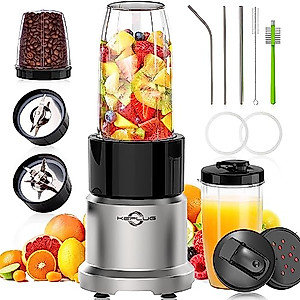 Personal Blender for Shakes and Smoothies, 6 Blades Bullet Blenders for Kitchen 850W, 17 Pieces Smoothie Blender with Grinder, 2 * 20oz To-Go Cups, Countertop Blender for Fruits, Protein Drinks, Ices