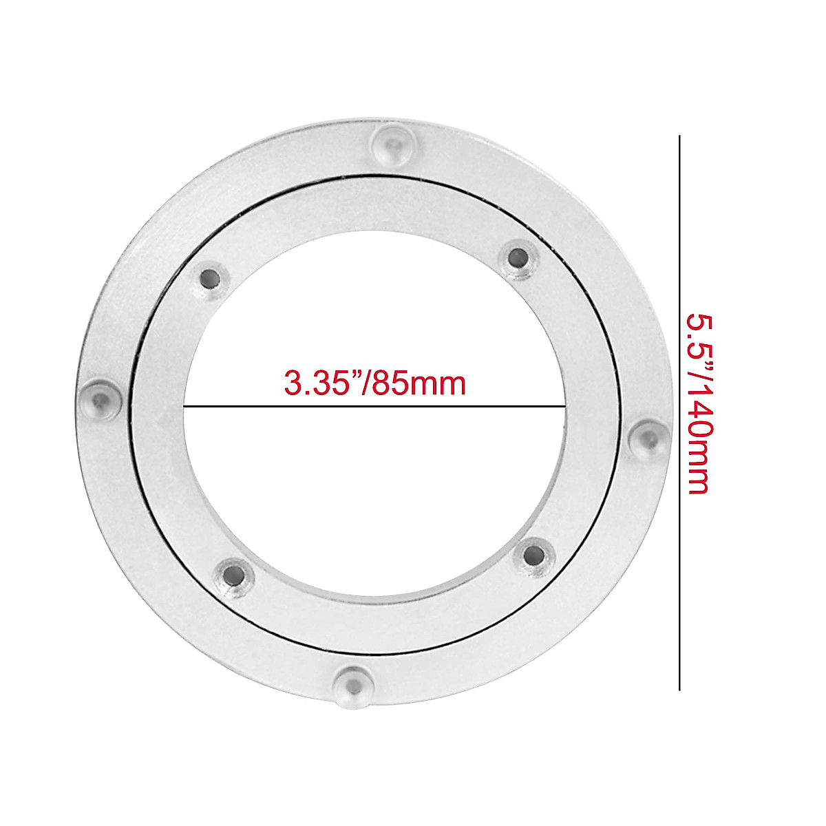 Aluminium Alloy Turntable Bearing, Heavy Duty Swivel Turntable Lazy Susan Rotating Bearing Turntable Round Dining Table Smooth Swivel Plate Hardware, 6"