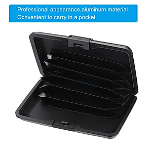 PATIKIL Aluminum Wallet Credit Card Holder, 6 Slots Men Women RFID Blocking Blocking Metal Box Hard Protector Case for Business Card ID Card, Grey
