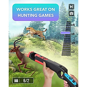 Skywin Gun Controller for N-Switch JoyCons - Compatible with Nintendo Switch Gun Shooting Games (Black)