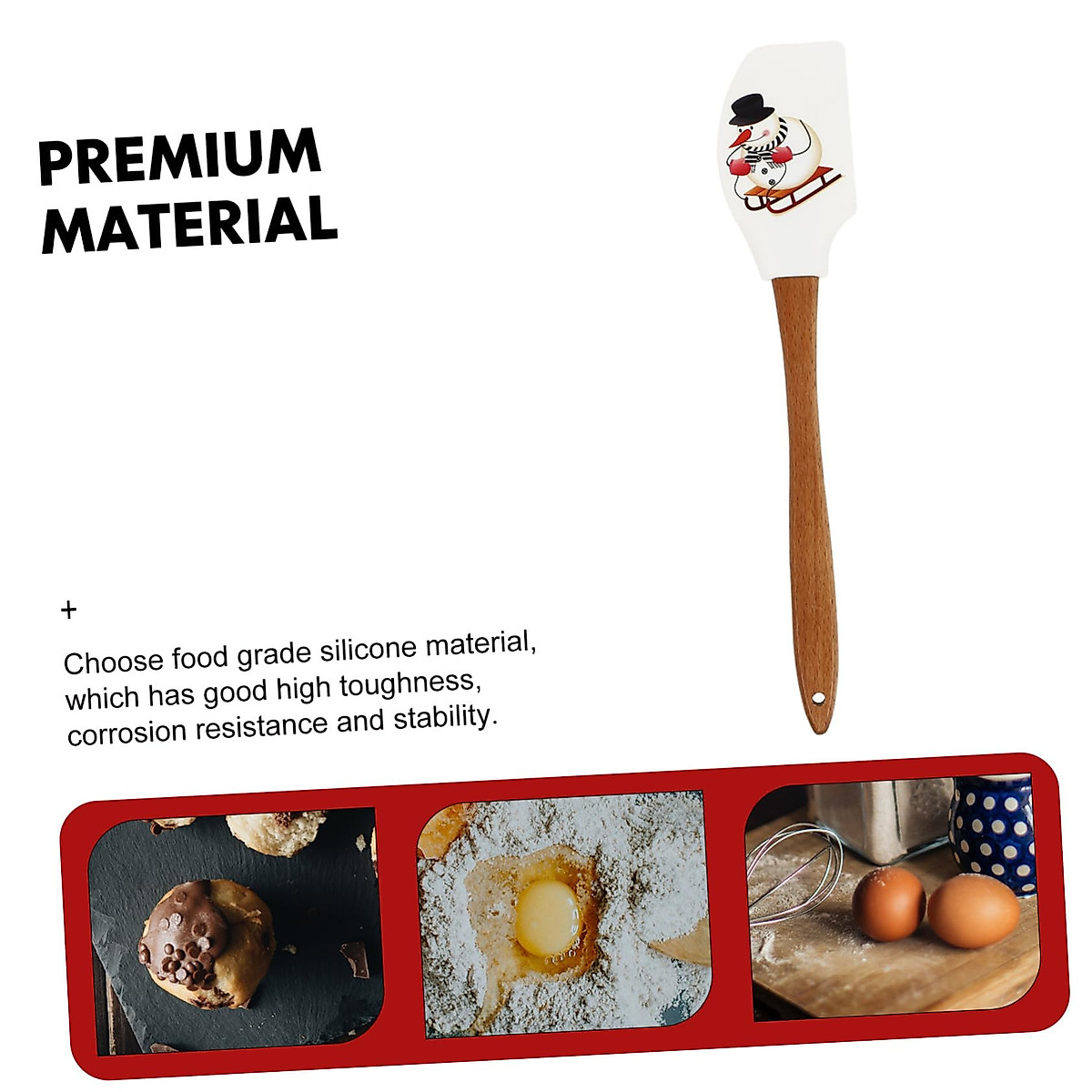 VINTORKY Christmas Baking Utensils 1pc Silicone Cream Spatula Holiday Spatulas and Mixing Spoons Festive Kitchen Tool