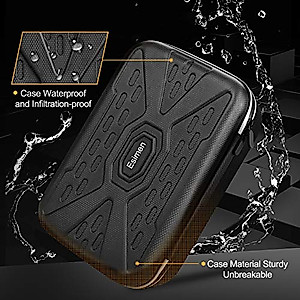 Esimen Travel Case for Oculus Quest 2 Include K5 Elite Strap, Replacment Head Strap for Meta Quesr 2 Reduced the Head Pressure,Hard EVA Storage Case Anti-falling, Shockproof, Waterproof(Black+Black)