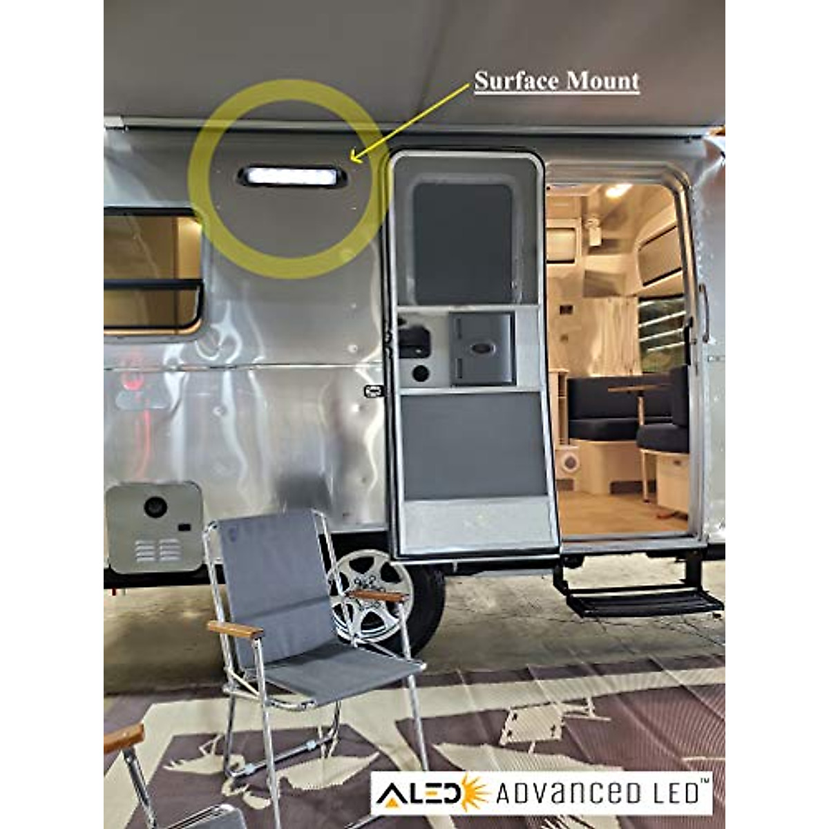 Advanced LED New 10-30V 8 Inch Waterproof Awning/Porch/Deck Light Bar for RVs, Boats, Campers, Caravans, Trailers, in Die Cast Aluminum Housing w/PC Lens, Engineered Reflector, & Super Hi-Power LEDs