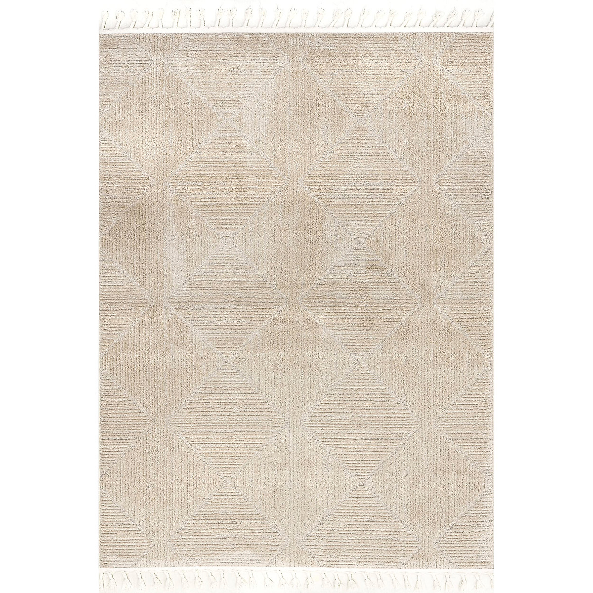 nuLOOM Kerry Geometric 7x9 Area Rug for Living Room Bedroom Dining Room Kitchen, Beige