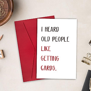 Ulbeelol Rude Birthday Card, Funny Birthday Card for Bestie, Sarcastic Birthday Card for Him, Friend Birthday Card, I Heard Old People Like Getting Cards