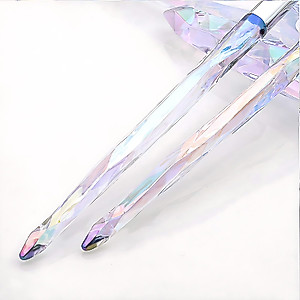 Kingtree Eyeshadow Makeup Brushes, 10PCS Crystal Brushes for Eye Makeup Premium Synthetic Bristles Eyeshadow Blending Crease Makeup Eye Brush Set, Professional Eyebrow Lip Make Up Tools