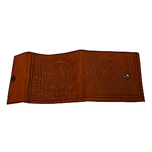 Treasures Of Morocco Moroccan Handmade Wallet Credit Card Leather Coin Change Pocket Small Orange