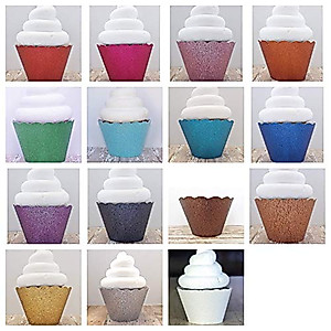 Royal Blue Glitter Cupcake Wrappers Party Dessert Decorations Standard and Mini Holders Set of 12