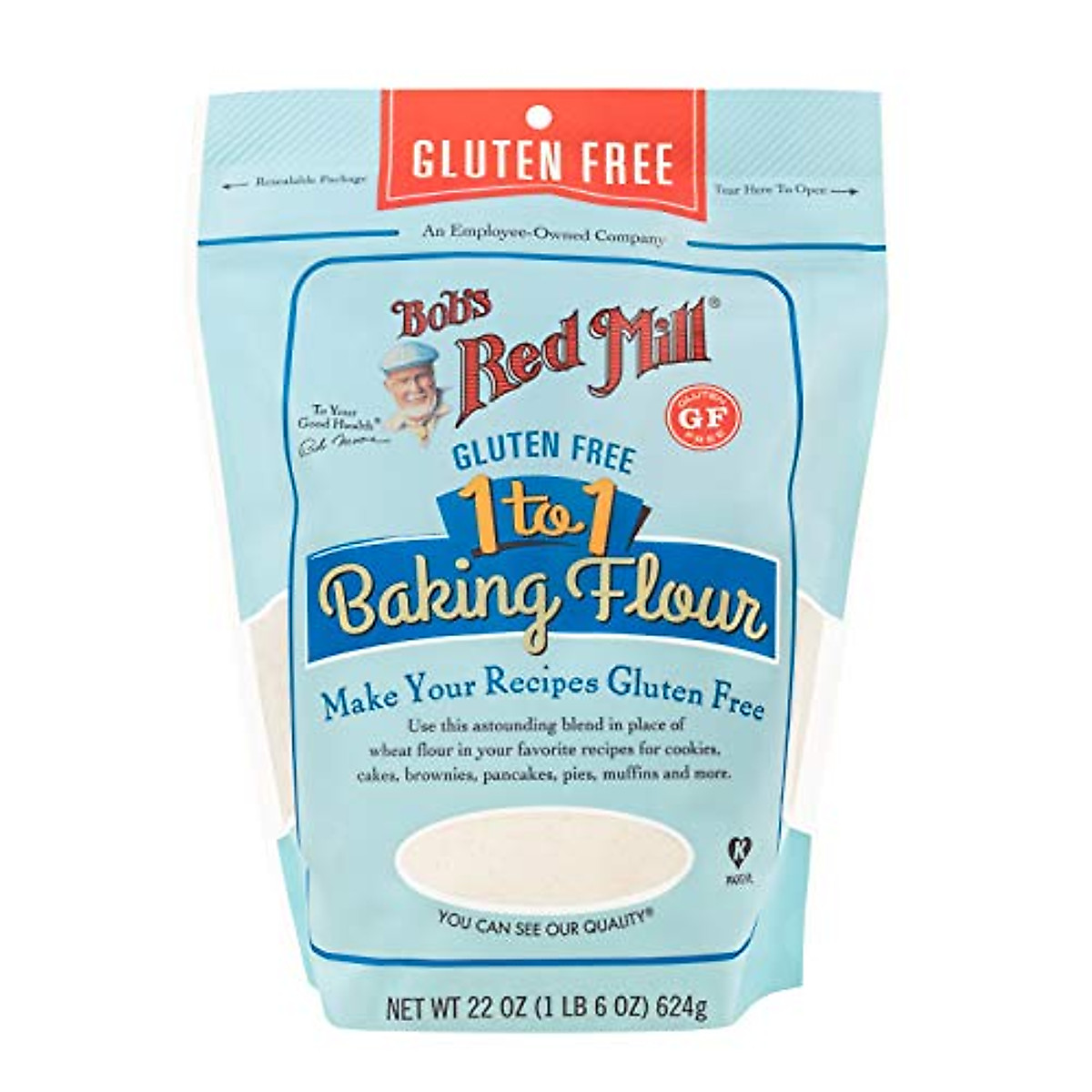 Bob's Red Mill Gluten Free 1-to-1 Baking Flour, 22-ounce (Pack of 4)