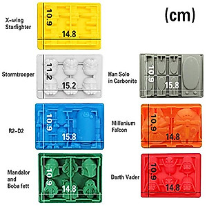 Sunerly Silicone Ice Tray Molds in Star Wars Character Shapes, Ideal for Chocolate, Ice Cubes Trays, Jelly, Sweets, Desserts, Baking Soap and Candle Making (Set of 7)