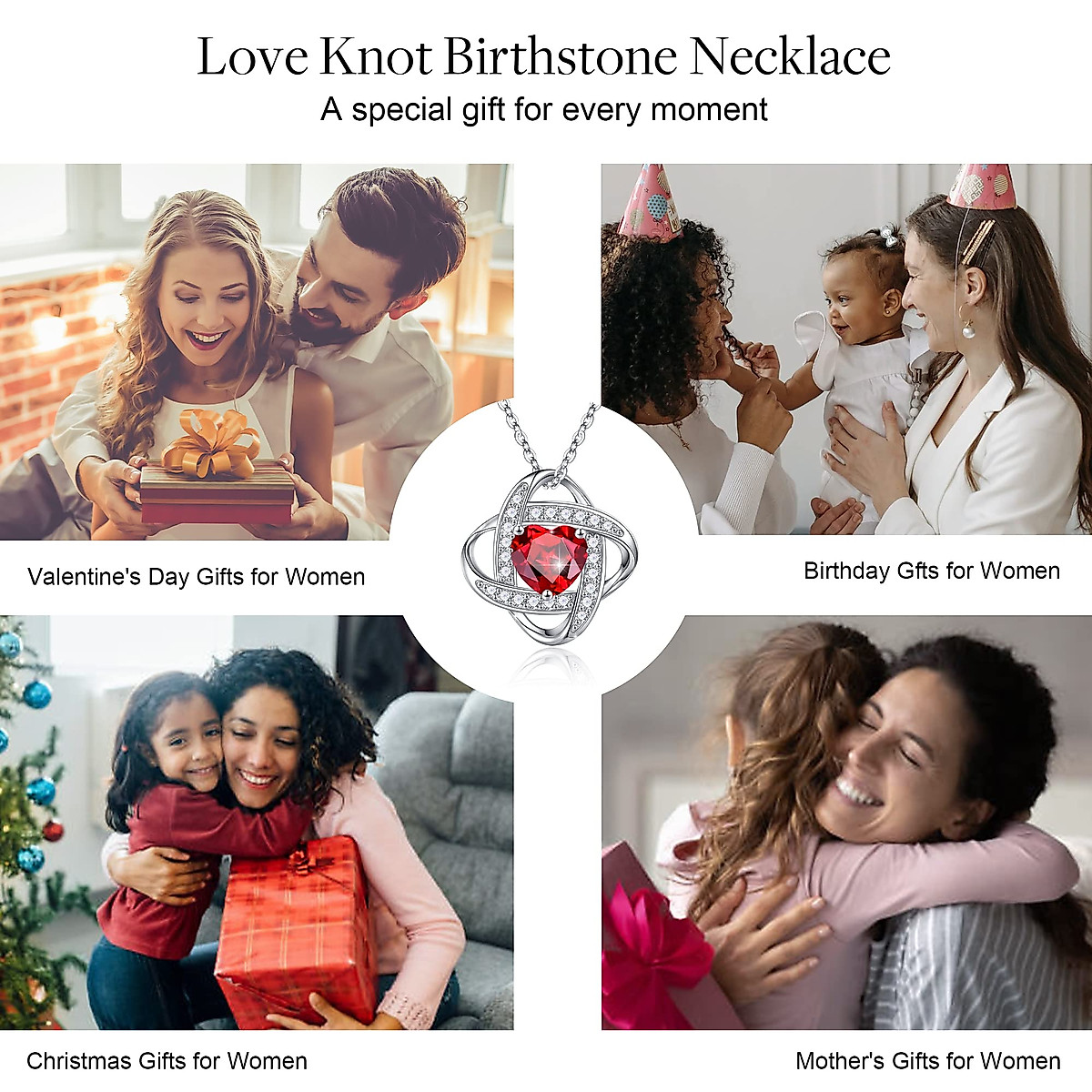 May Birthstone Necklace Gifts for Women, Sterling Silver Birthstone Jewelry Green Emerald Necklace Mothers Valentines Day Gifts for Her Anniversary Birthday Christmas Gifts for Mom Wife Girlfriend