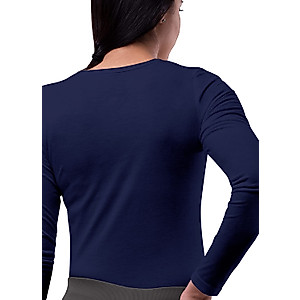 Sivvan Scrubs for Women - Long Sleeve Comfort Underscrub Tee 2-Pack - S85002 - Navy - XL