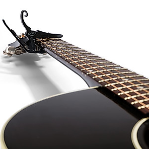 Kyser Low-Tension Quick-Change Guitar Capo for 6-string guitars, Matte Blackout, KG6LT