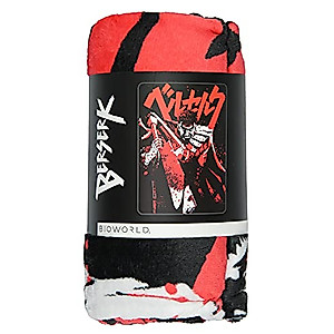 Bioworld Berserk Anime Guts Character Soft Plush Fleece Throw Blanket 45" x 60"
