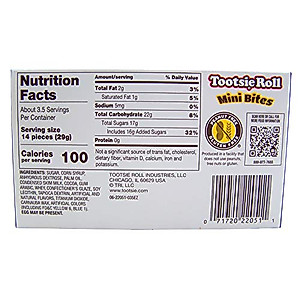 Tootsie Roll Mini Bites Candy Coated Chews Movie Theater Box, 3.5 oz (Pack of 3)