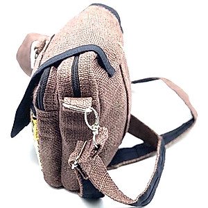 Unique design four pocket Hemp Hobo Passport crossbody bag Hippie Bag Festival Bag Travel Bag 100% Himalaya Hemp FAIR TRADE | Handmade with Love