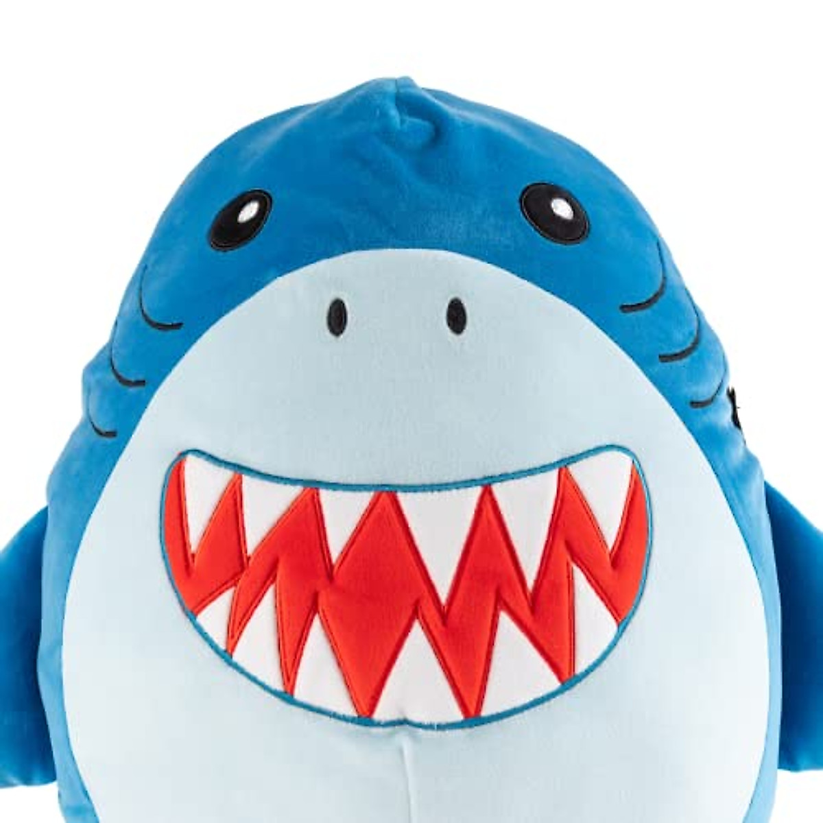 RALME Squish Buddies Soft Plush Blue Shark Backpack for Boys, 16 inch