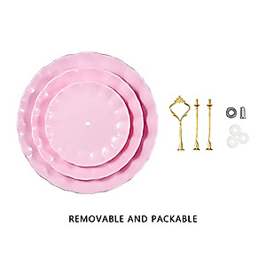 3 Pcs 3-Tier Cupcake Stand Fruit Plate Cakes Stand Tower for Halloween Wedding Home Birthday Tea Party Serving Platter (B-Round)