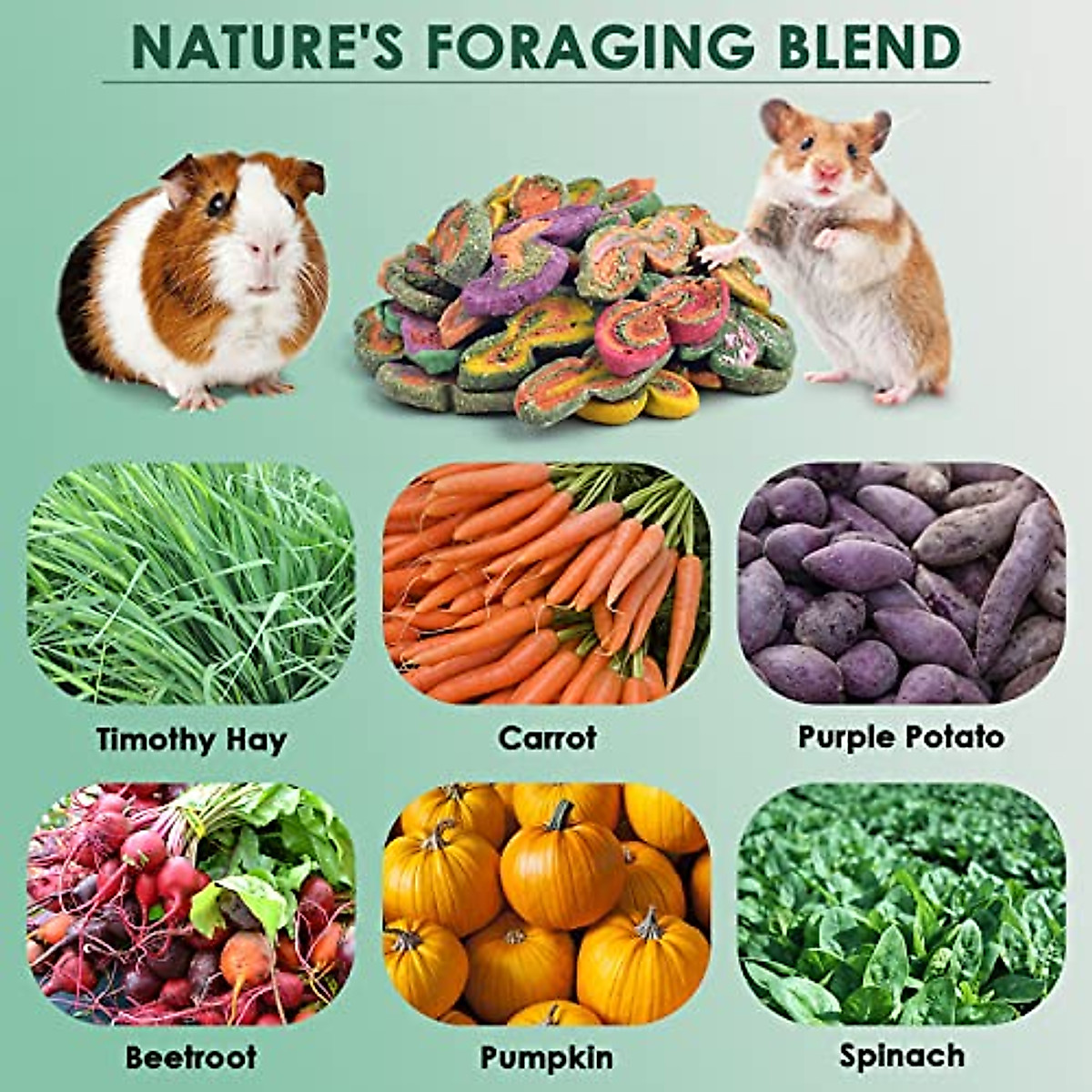 KATUMO Rabbit Chew Toys, 150g Timothy Grass Treats Small Animal Molar Toys for Guinea Pig Hamster Bunny Chinchilla Gerbil