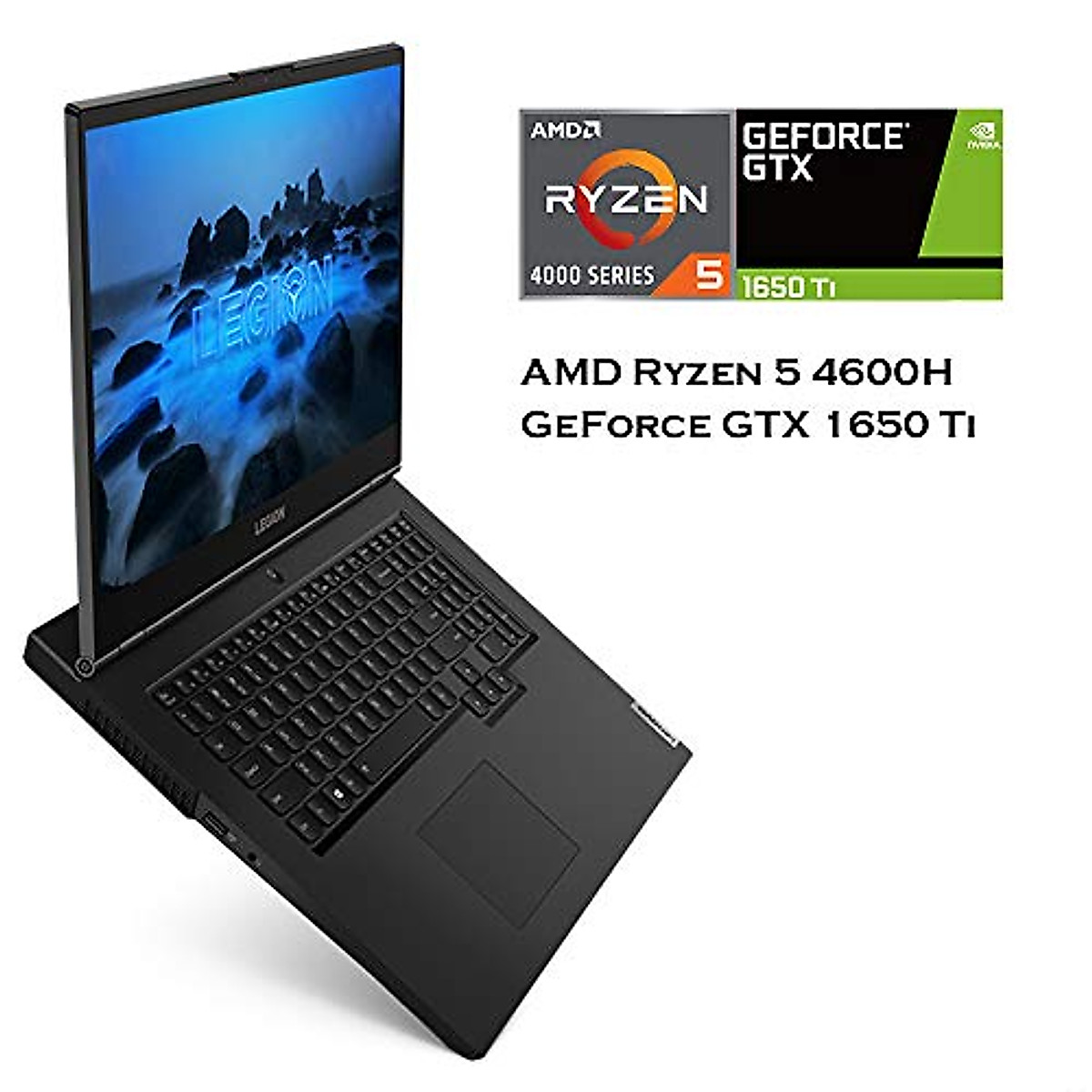Lenovo Legion 5 Gaming Laptop, 15.6" FHD IPS Display, AMD Ryzen 5 4600H, Webcam, Backlit Keyboard, Wi-Fi 6, USB-C, HDMI, GeForce GTX 1650 Ti, Windows 10 Home, 8GB Memory, 256GB PCIe SSD + 1TB HDD