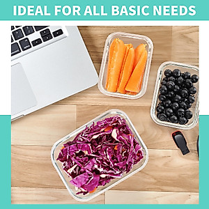 Skroam 10 Pack Glass Food Storage Containers with Lids, Glass Airtight Meal Prep Container Set for Lunch, on the Go, Leftover, Kitchen Pantry Organizers and Storage, BPA Free & Leak Proof