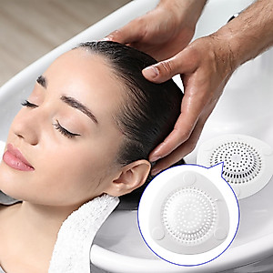 CustomyLife 3 Pack 5.5inch Plastic Drain Hair Catcher with Sucker Trap, Silicone Shower Drain Cover White Bathtub Hair Stopper Drain Strainers for Kitchen Sink Bathroom