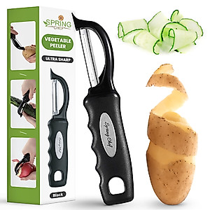 Spring Chef Premium Swivel Vegetable Peeler, Black
