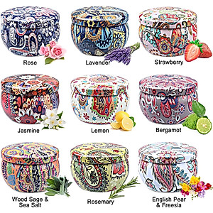 Scented Candles Gift Set for womem, 9 Pack Aromatherapy Candles for Home Scented, 180 Hour Long Lasting Soy Candle Lavender Candle Birthday Chrismas Gifts for Women Mom Bath Spa Yoga Candles