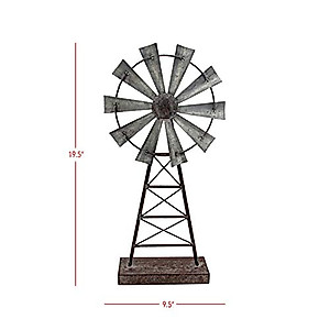 Foreside Home & Garden Large Metal Distressed Windmill Table Decor