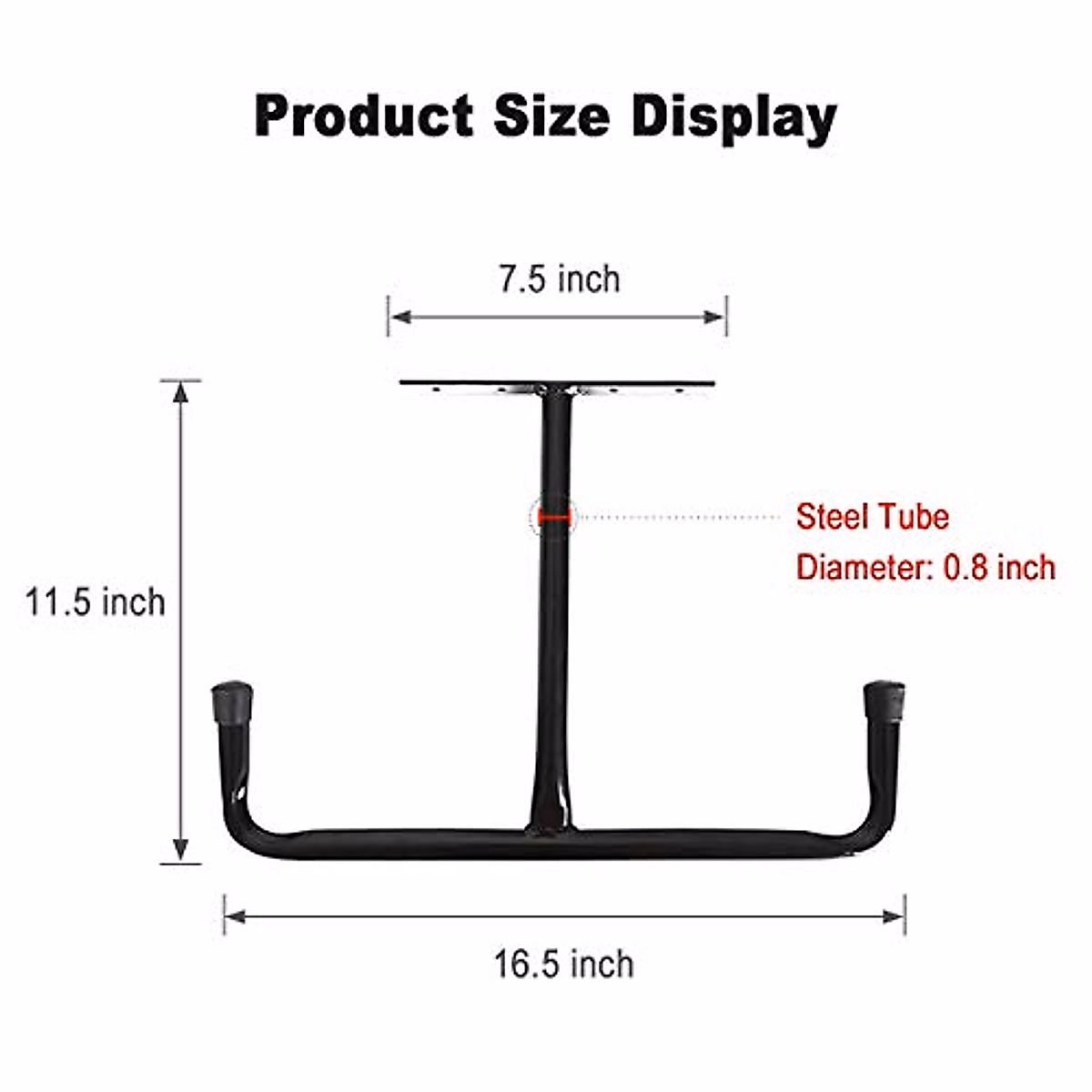 Henson Overhead Garage Storage Rack - Heavy Duty Double Ceiling Mounted Hooks Utility Hangers Safe Racks for Fishing Rod 16.5" Arm Length 2 Pack, Black