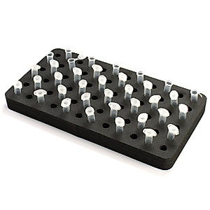 Polar Whale Test Tube Rack Durable Black Foam Storage Holder Organizer Stand Transport Holds 72 Tubes Fits up to 11mm Diameter