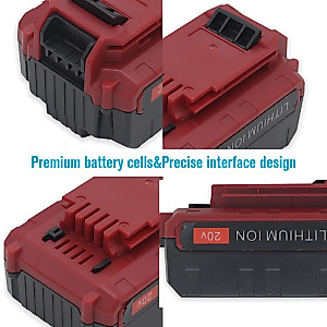 BTMKS 4.0Ah 20V MAX Lithium Battery Replacement for Porter Cable 20V Battery PCC682L PCC681L PCC680L PCC685LP PCC601 20 Volt MAX Cordless Drill Tools Battery