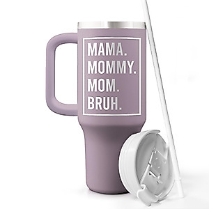 Pandzee Gifts For Mom - Birthday Christmas Gift for Mom Mama Wife Her Grandma Sister - Mothers Day Gift From Daughter Son Husband - 40oz Tumbler With Handle & Straw Lid - Travel Mug Holder Friendly