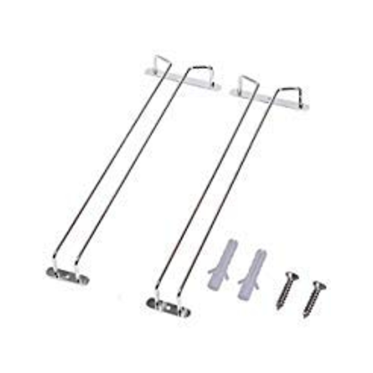 DZHJKIO Stemware Rack,Wire Hanging Rack,Under Cabinet Wine Glass Rack,Stainless Steel Chrome Finish-Wine Glass Hanging Rack 2 Pack 14 Inch