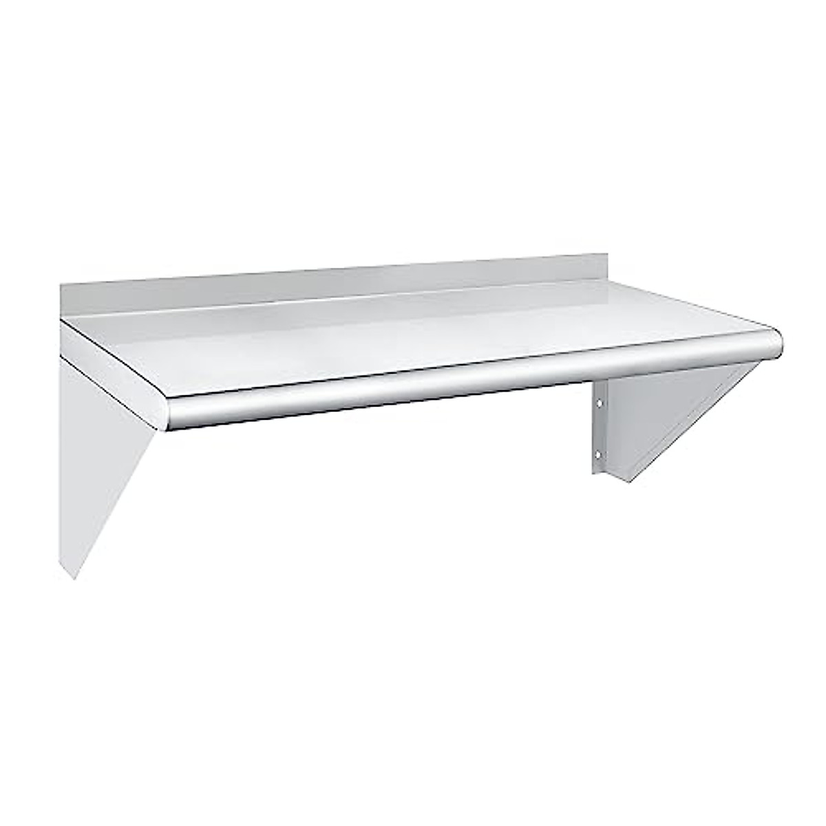 HARDURA Stainless Steel Shelf 12" x 24", 210lb Commercial Shelves Wall Mount Metal Shelving with Backsplash and Brackets for Kitchen, Restaurant, Laundry Room and Home