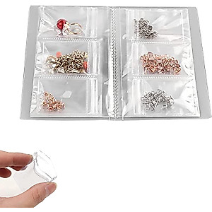 Transparent Jewelry Storage Book, Earring Organizer Book, Anti Oxidation Jewelry Storage, PVC, Anti Tarnish, Resealable (84 Grids +50pcs Jewelry Storage Bag)
