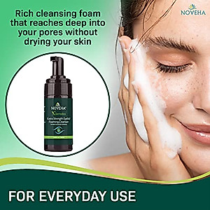 Demodex Eyelid Cleanser Foam | Extra Strength Tea Tree Oil Formula | Daily Face Wash For Eyelash, Demodex, MGD, Stye Eyes, Eye Irritations & Skin Dryness, 3.38 fl oz (100ml)