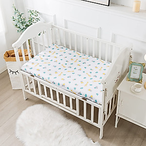 3-Piece Cotton Animals Jungle Crib Bedding Set. Standard Size Set Includes Quilt, Crib Sheet, Changing Pad Cover. Elephant Hippo Bear Giraffe Set, Safari Comforter Set for Boys and Girls