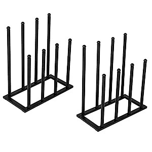 MyGift Modern Black Metal Entryway Boot Rack Organizer, Freestanding Shoe Rack and Tall Boot Shaper Storage Stand Holds up to 4 Pairs of Tall Boots, Set of 2