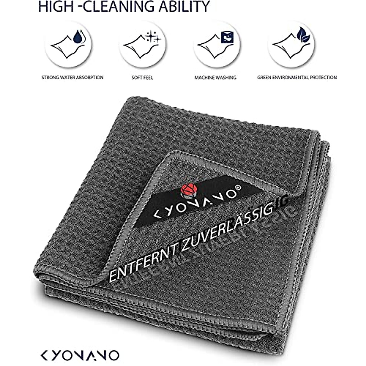 KYONANO Espresso Accessories - Barista Micro Cleaning Towels 4 Pack - Make The Perfect Coffee or Espresso - Coffee Accessories for Barista to Clean Steam Wand Coffee or Espresso Machine(12''x12'')