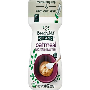 Beech-Nut Organic Oatmeal Baby Cereal Canister, 8 Ounce