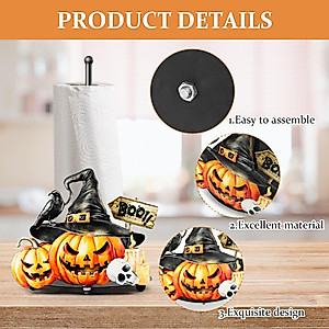 13.4inches Halloween Paper Towel Holder Kitchen Decor Metal Paper Towel Stand Halloween Kitchen Decorations Accessories for Home,Table Countertop(Tissue Paper not Included)