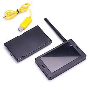 Readytosky 4.3" FPV Monitor 48CH 480 x 272 LCD Reciever Monitor Auto Search with OSD Built-in Battery+Sunshade Hood for FPV Drone Quadcopter