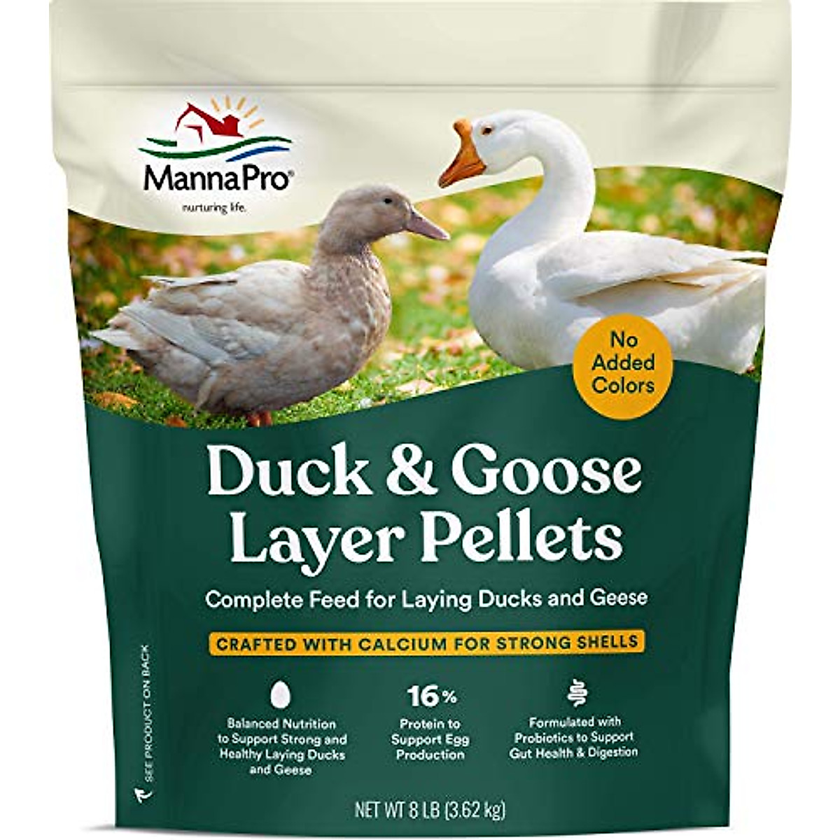 Manna Pro Duck Layer Pellet | High Protein for Increased Egg Production | Formulated with Probiotics to Support Healthy Digestion | 8 Pounds